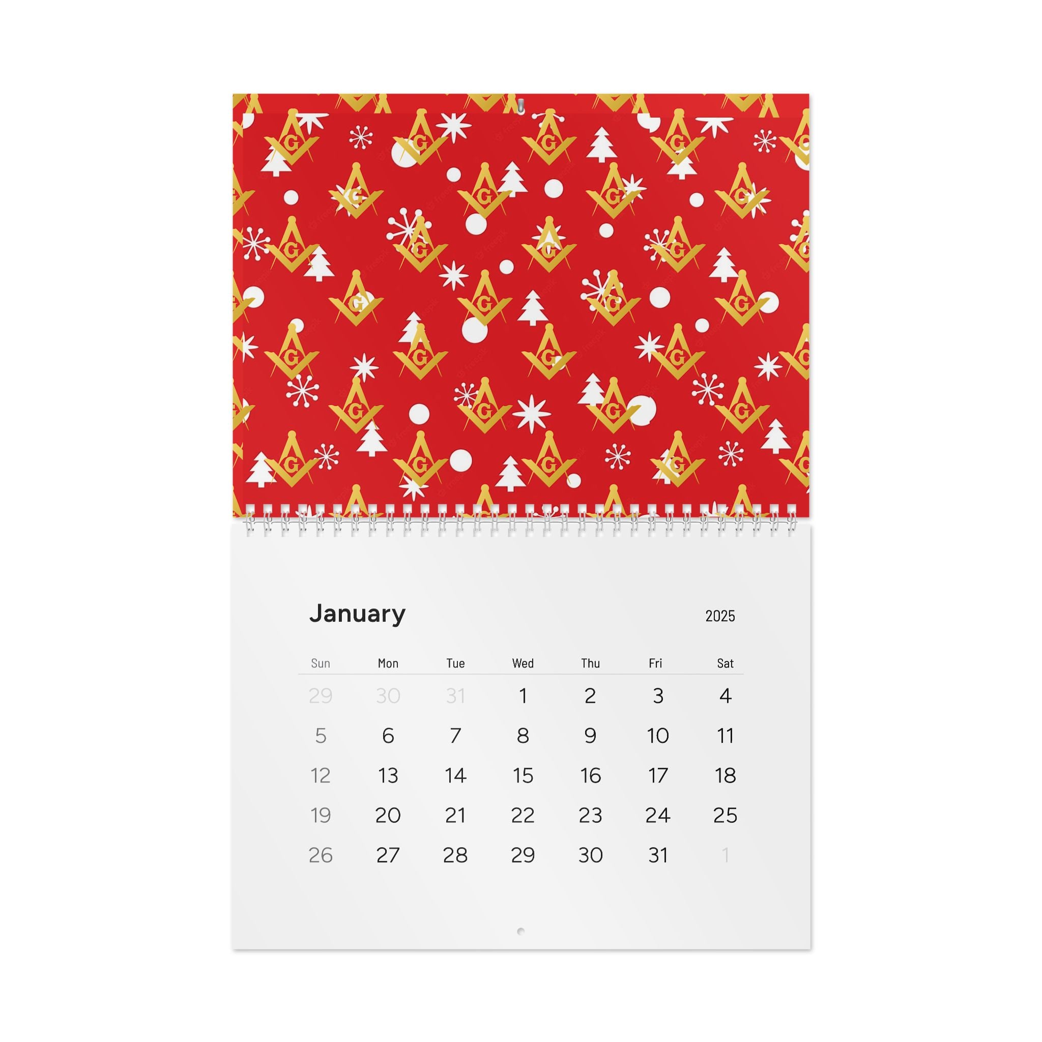 Master Mason Blue Lodge Calendar - Merry Christmas Square and Compass G ...